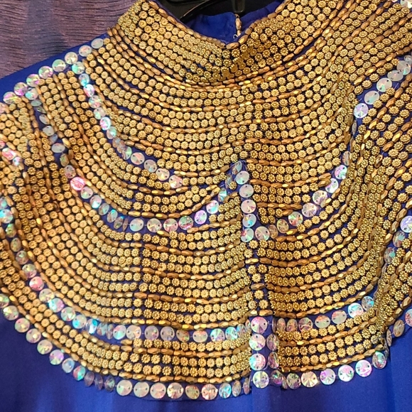 Dresses | Sequined Beaded Collared Blue Dress | Poshmark